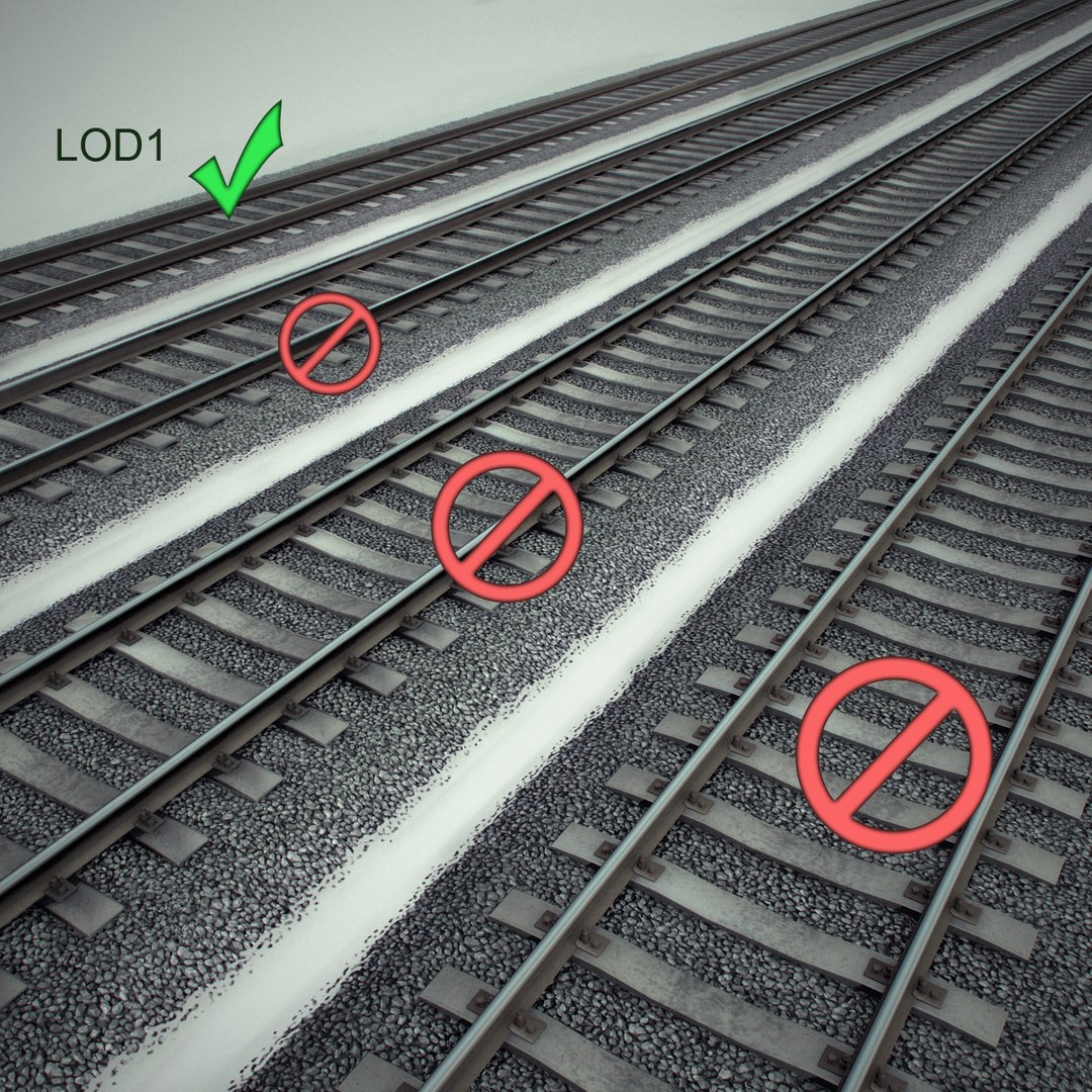 Railway Segment Rails 3d Model