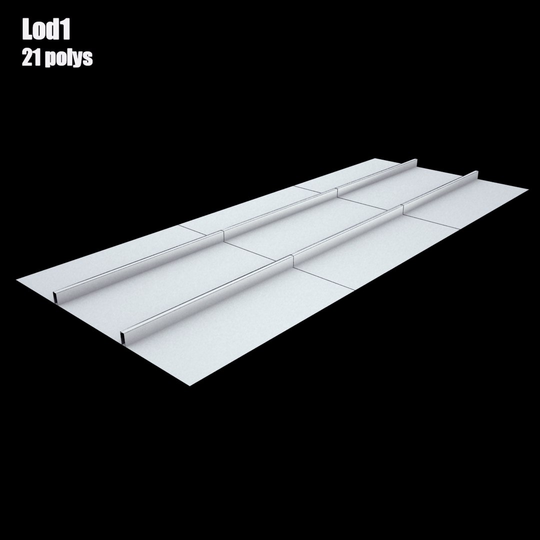 Railway Segment Rails 3d Model