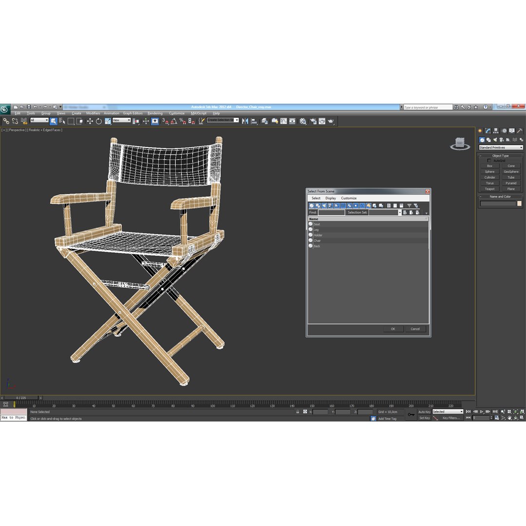 3d director chair model