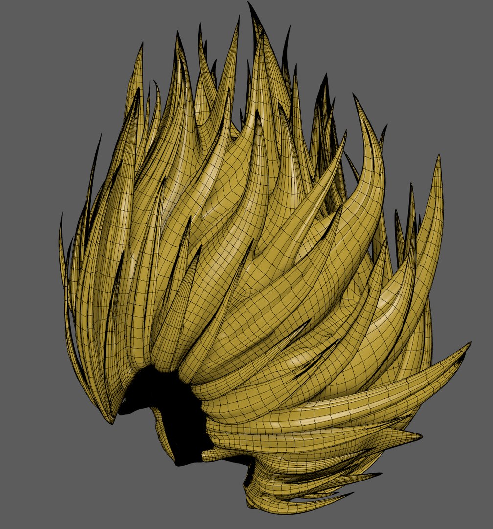 3D Wig Super Saiyan - TurboSquid 1409571