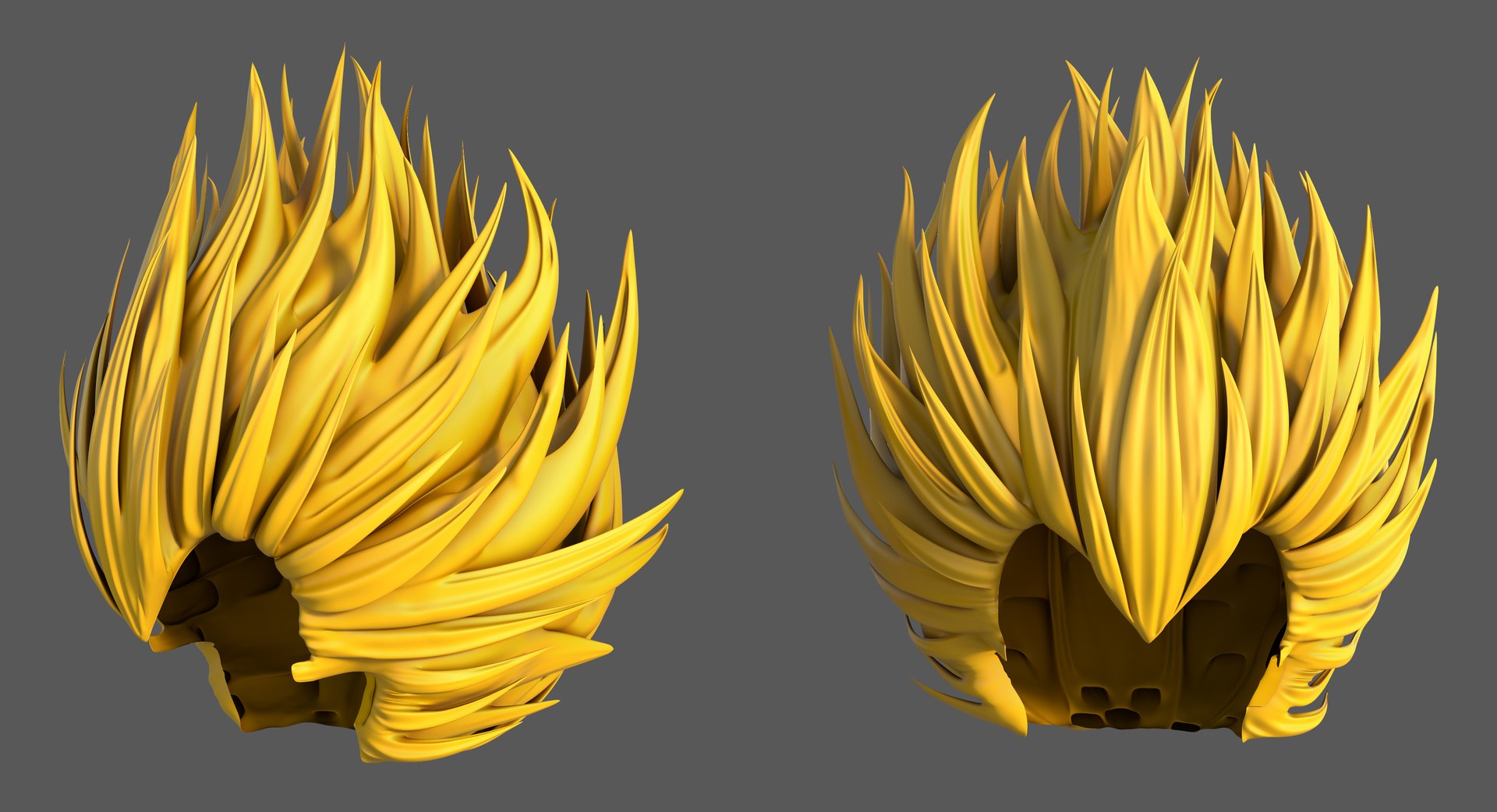 3D Wig Super Saiyan - TurboSquid 1409571