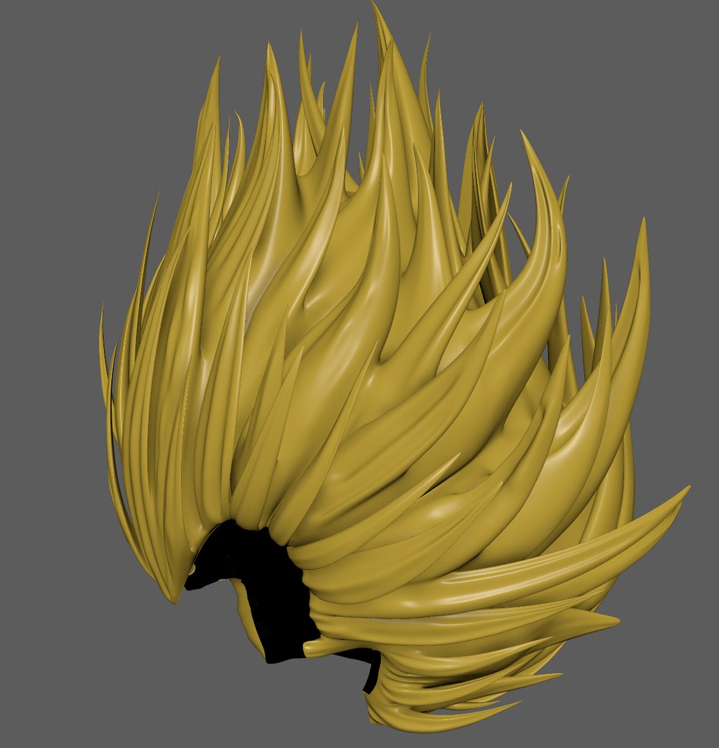 3D Wig Super Saiyan - TurboSquid 1409571