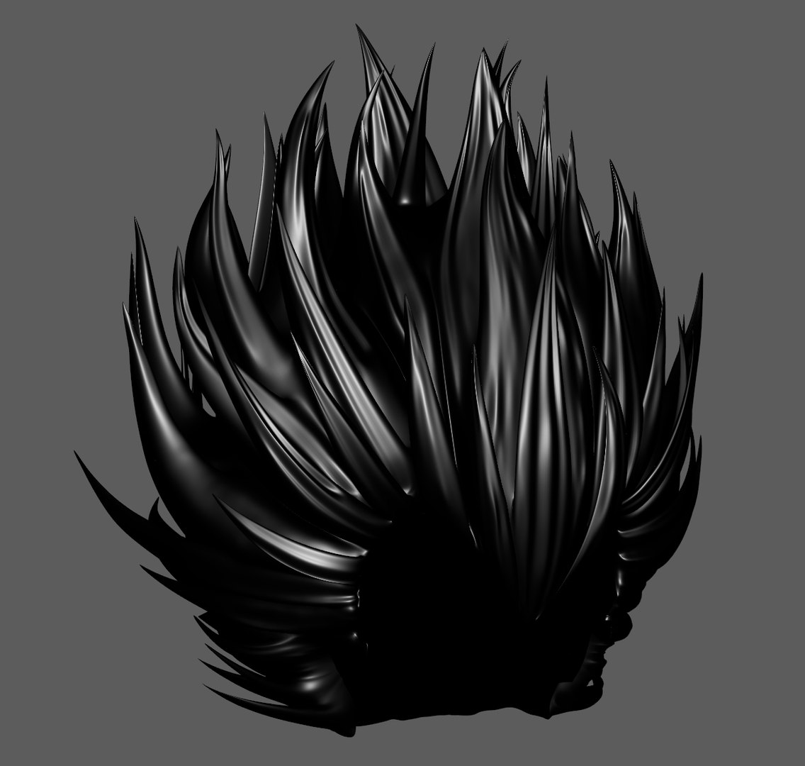 3D Wig Super Saiyan - TurboSquid 1409571