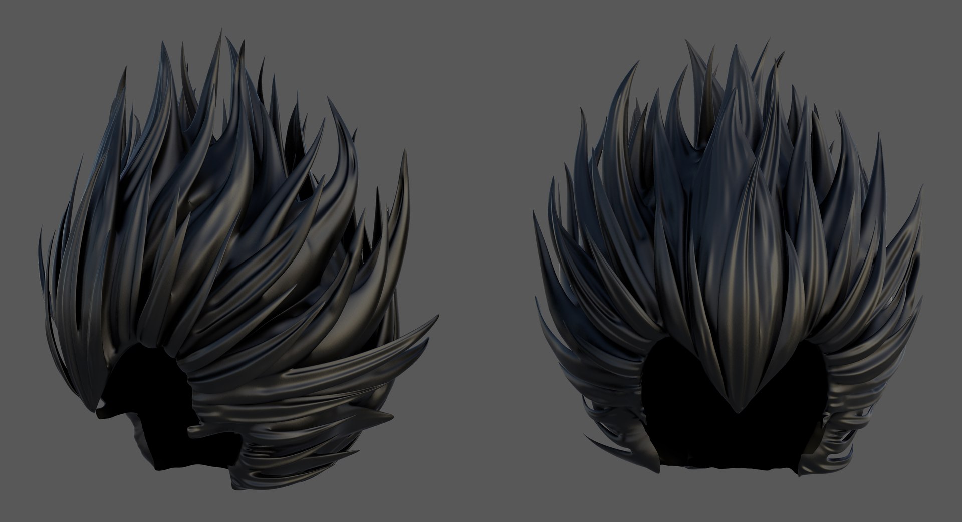 3D Wig Super Saiyan - TurboSquid 1409571