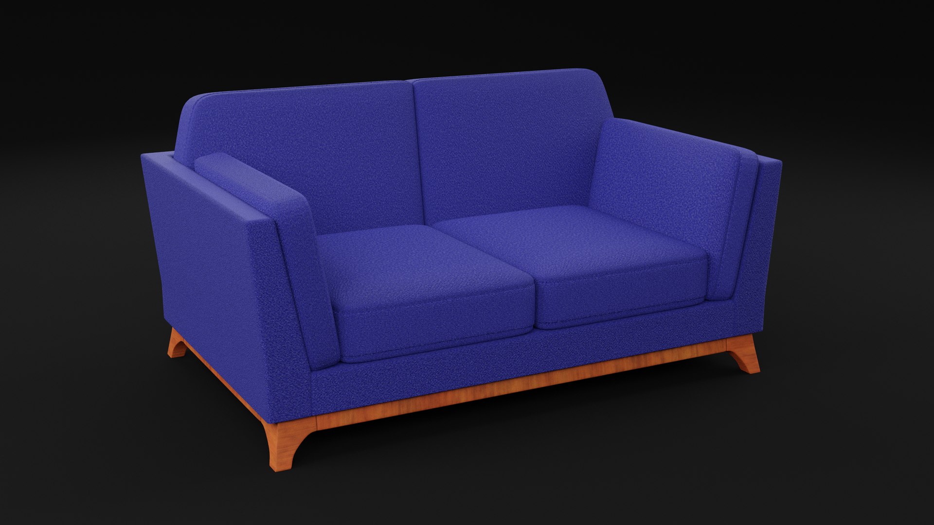 3D Boston 2 Seater Sofa Blue Color Model - TurboSquid 2105051