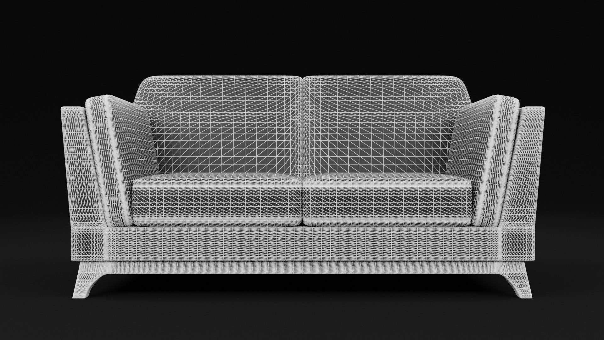 3D Boston 2 Seater Sofa Blue Color Model - TurboSquid 2105051