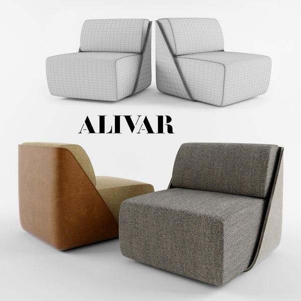 alivar lagoon armchair lounge chair 3d model