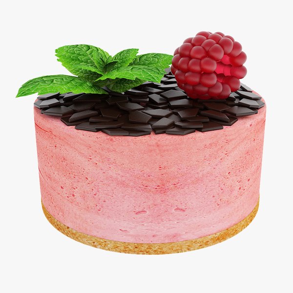 Raspberry round cake with chocolate 3D 모델 - TurboSquid 1958480