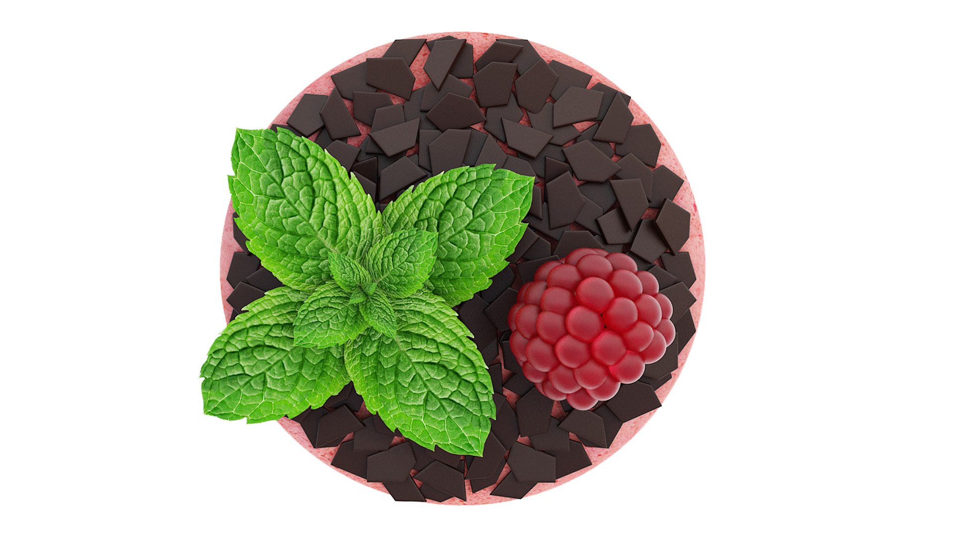 Raspberry Round Cake With Chocolate 3D Model - TurboSquid 1958480
