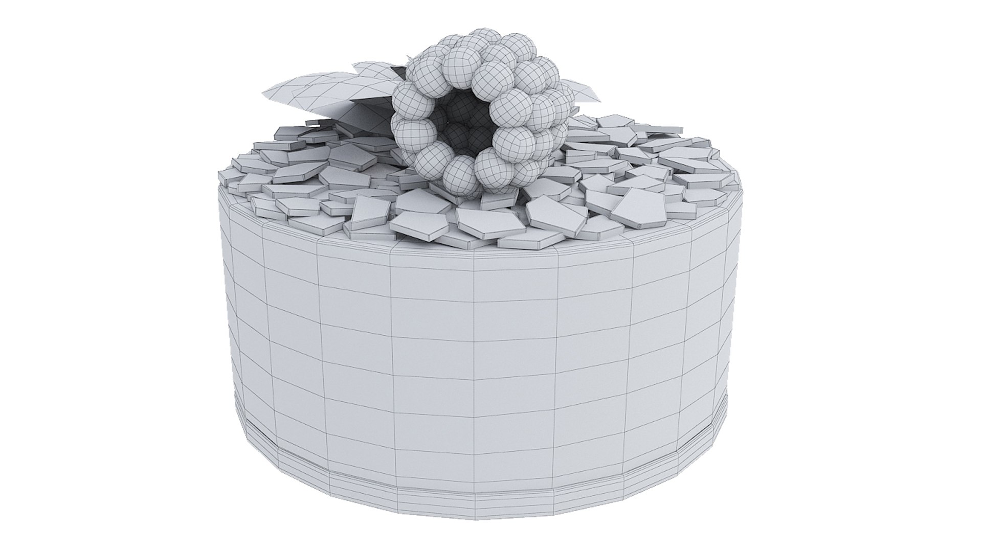 Raspberry Round Cake With Chocolate 3D Model - TurboSquid 1958480