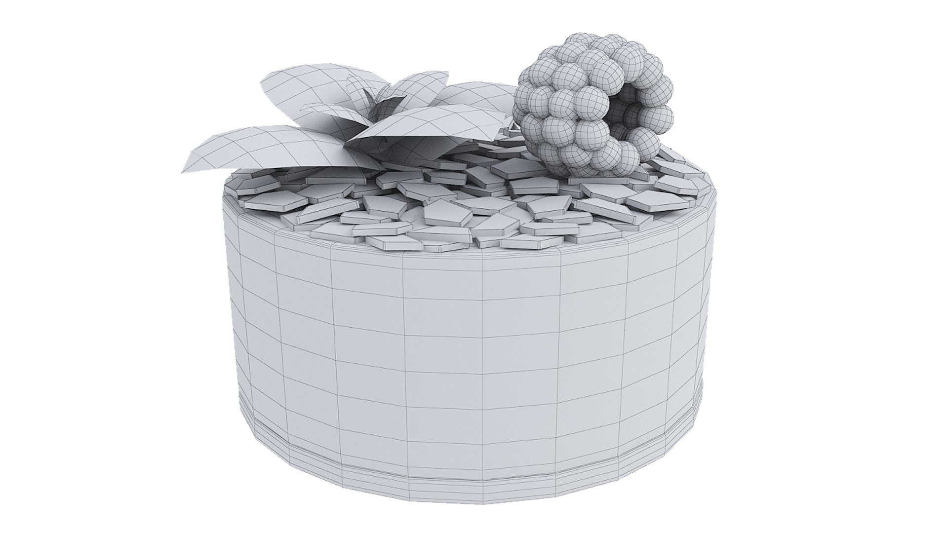 Raspberry Round Cake With Chocolate 3D Model - TurboSquid 1958480