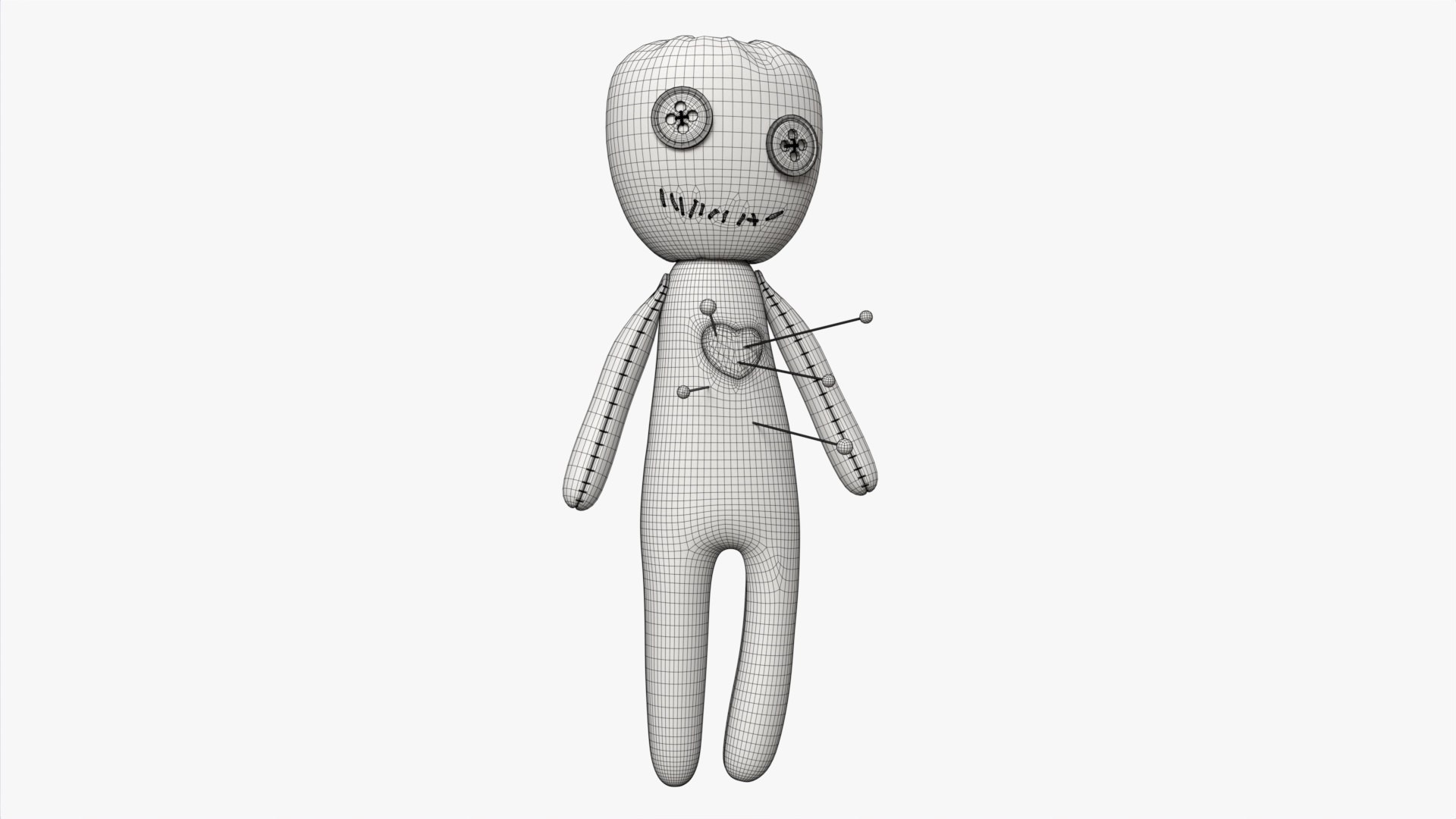 Voodoo Doll Fabric With Pins 3D Model - TurboSquid 2027492