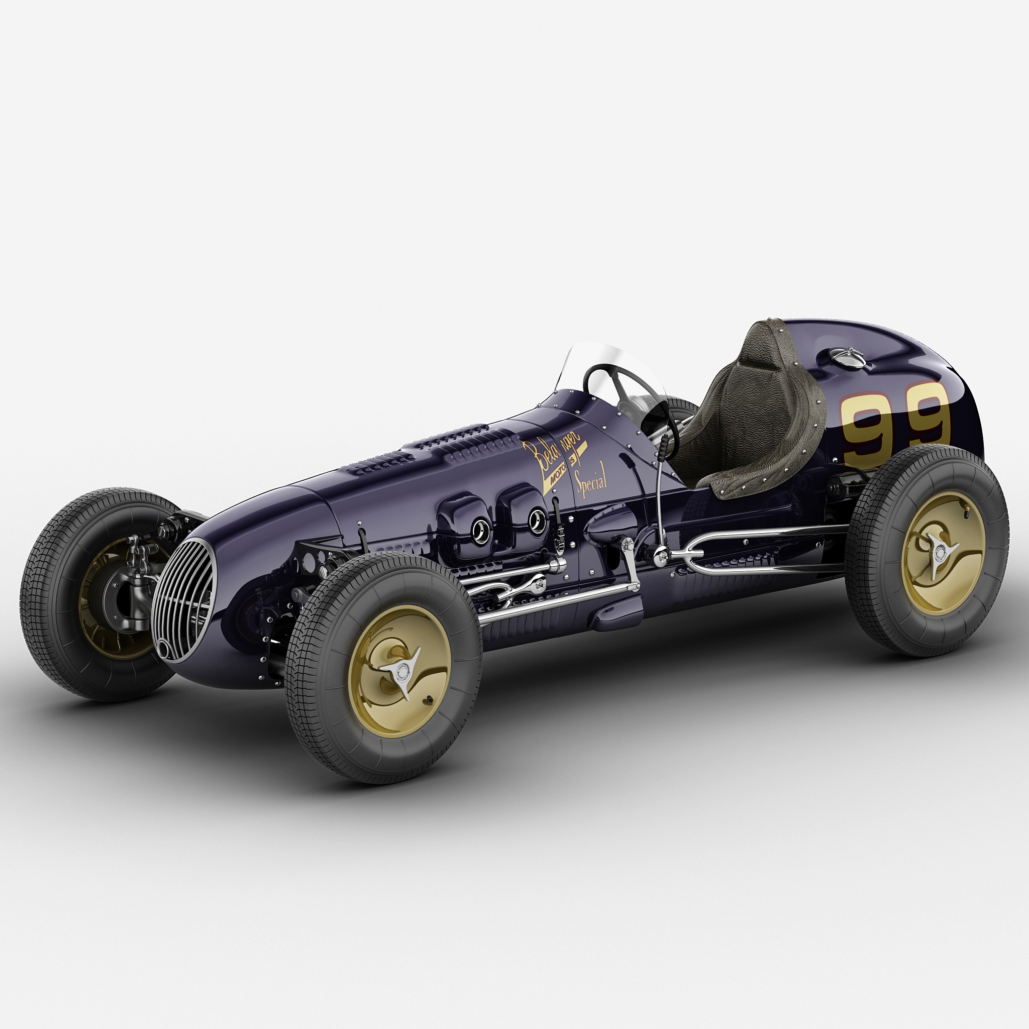 3d model of retro racing cars