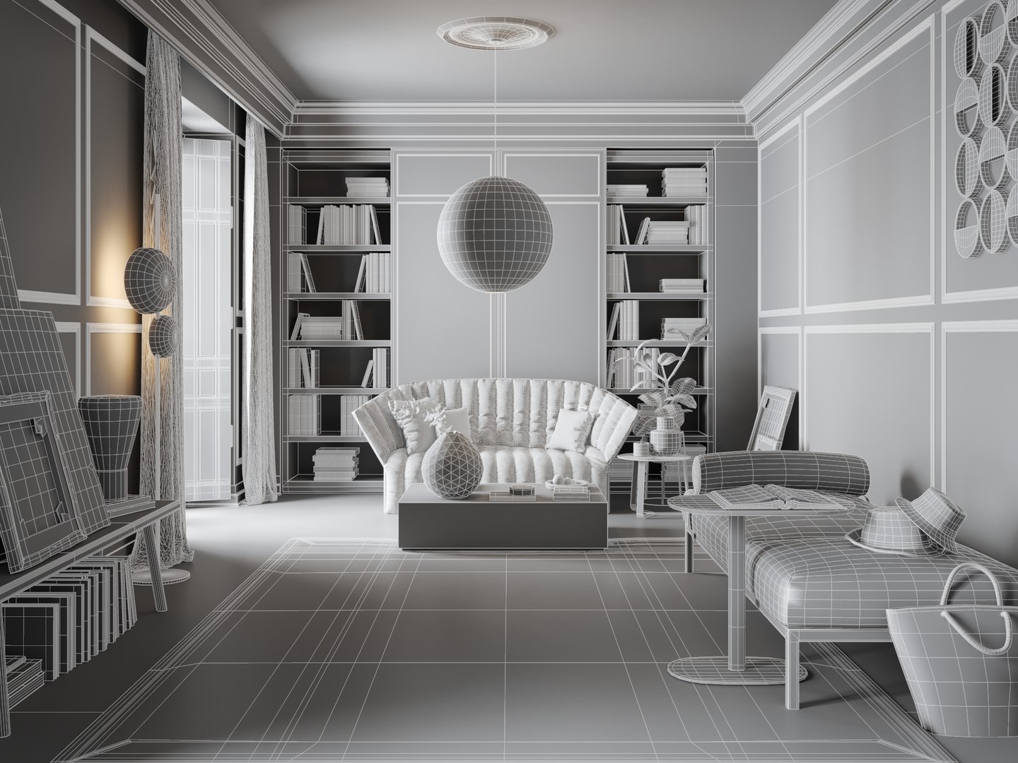 3D Eclectic Apartment Interior Scene For Cinema 4D And Corona Renderer ...