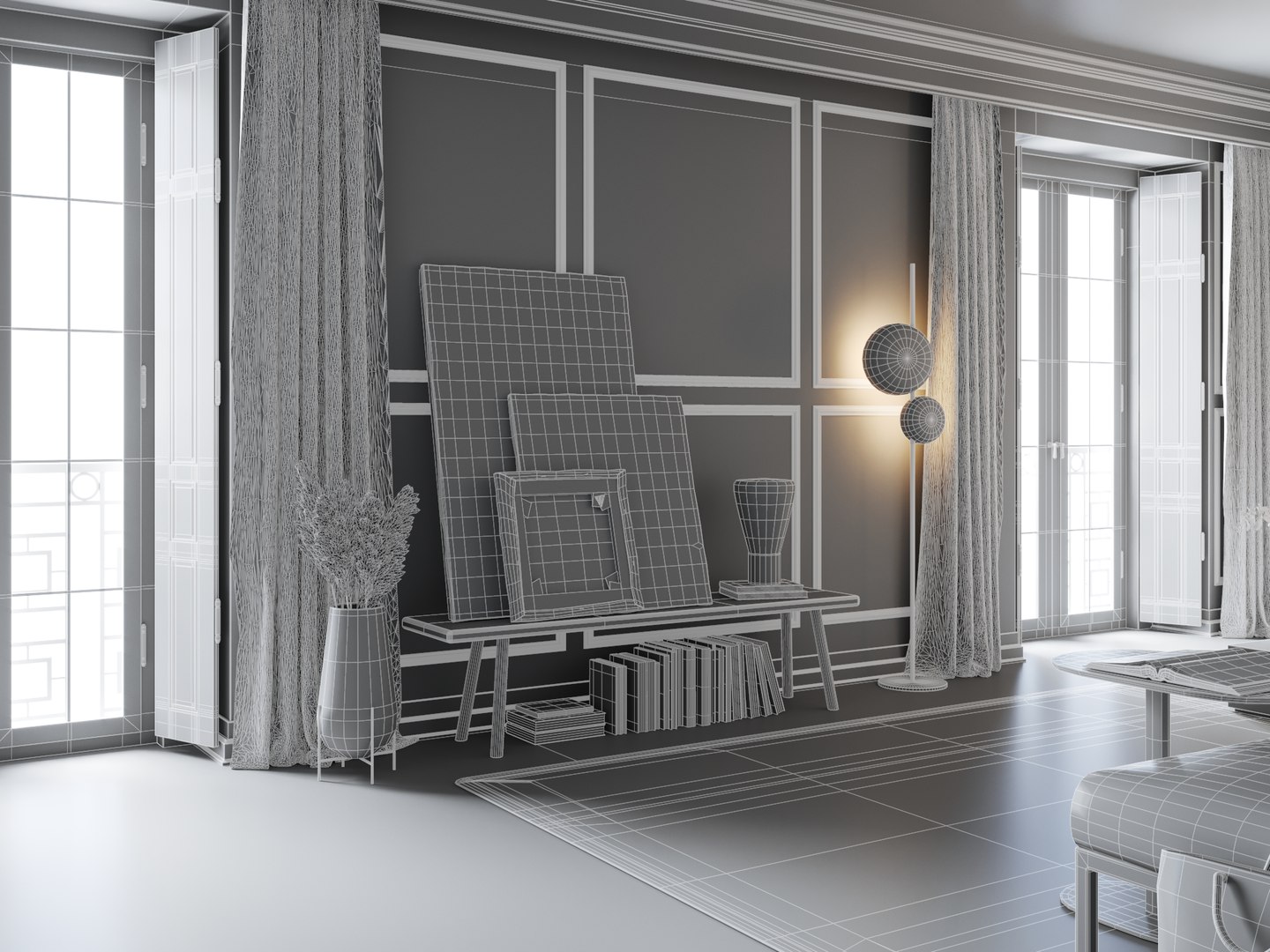 3D Eclectic Apartment Interior Scene For Cinema 4D And Corona Renderer ...