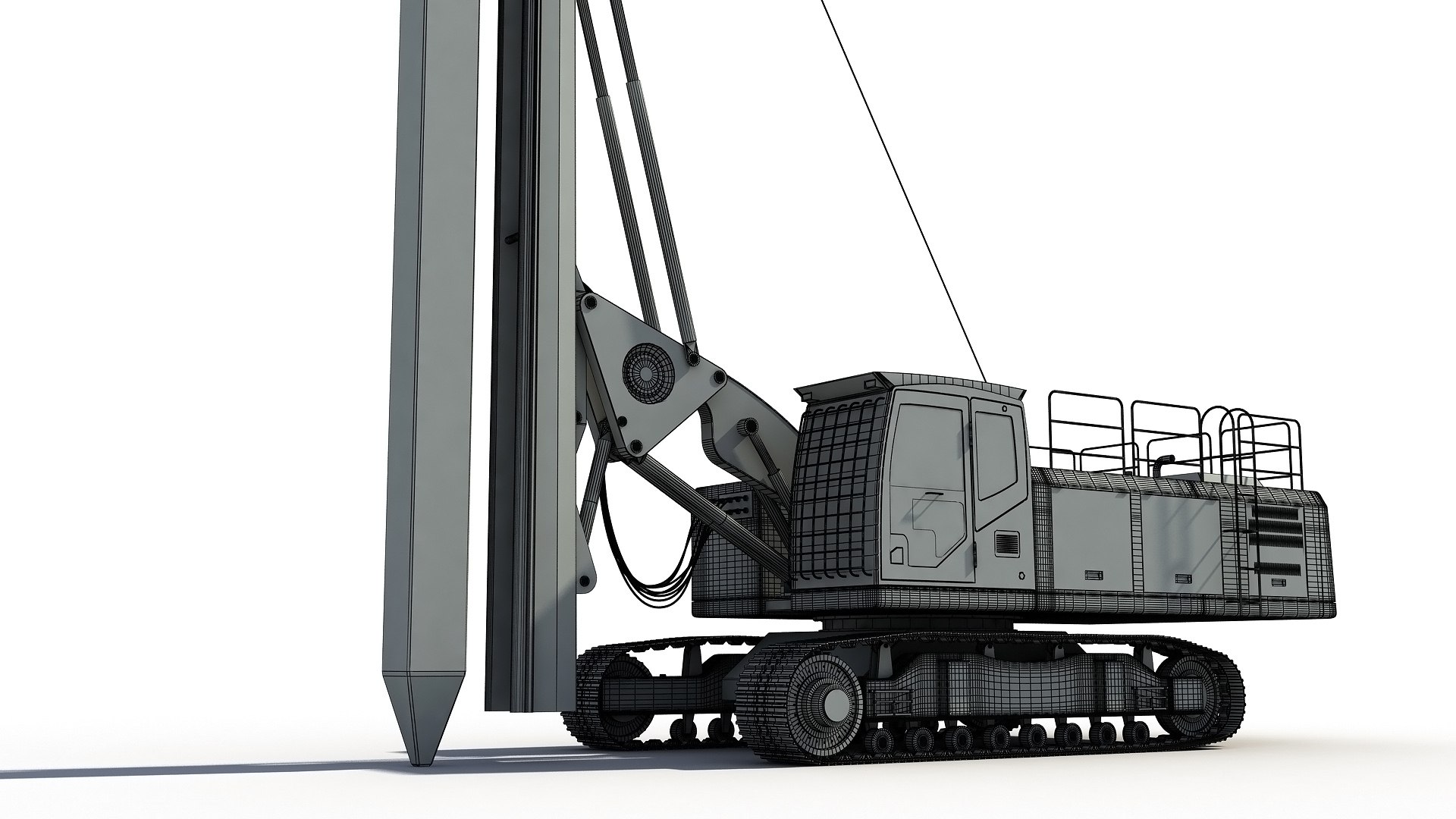 3D Pile Driver Model - TurboSquid 1403757