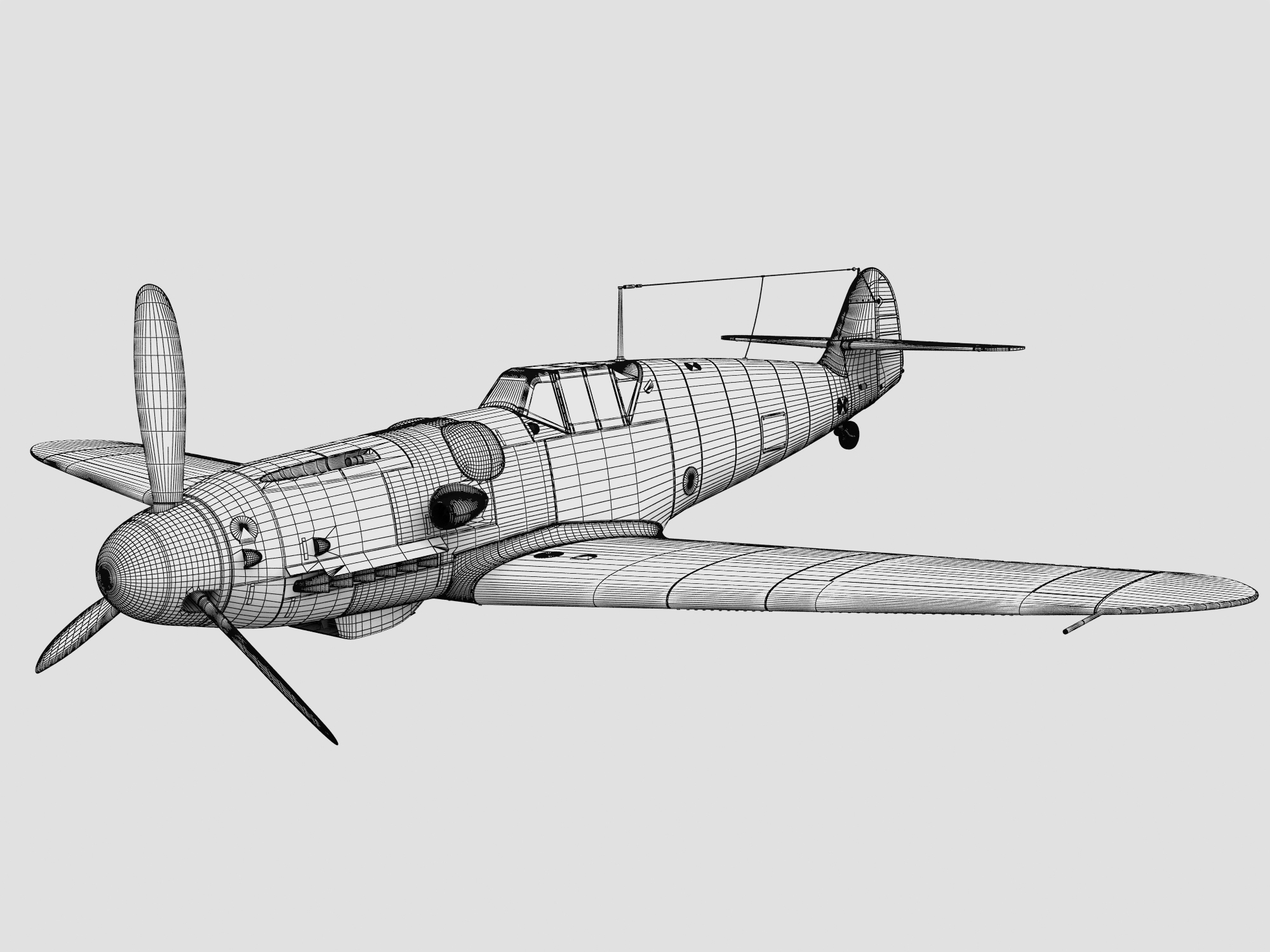 bf-109 german fighter 3d 3ds