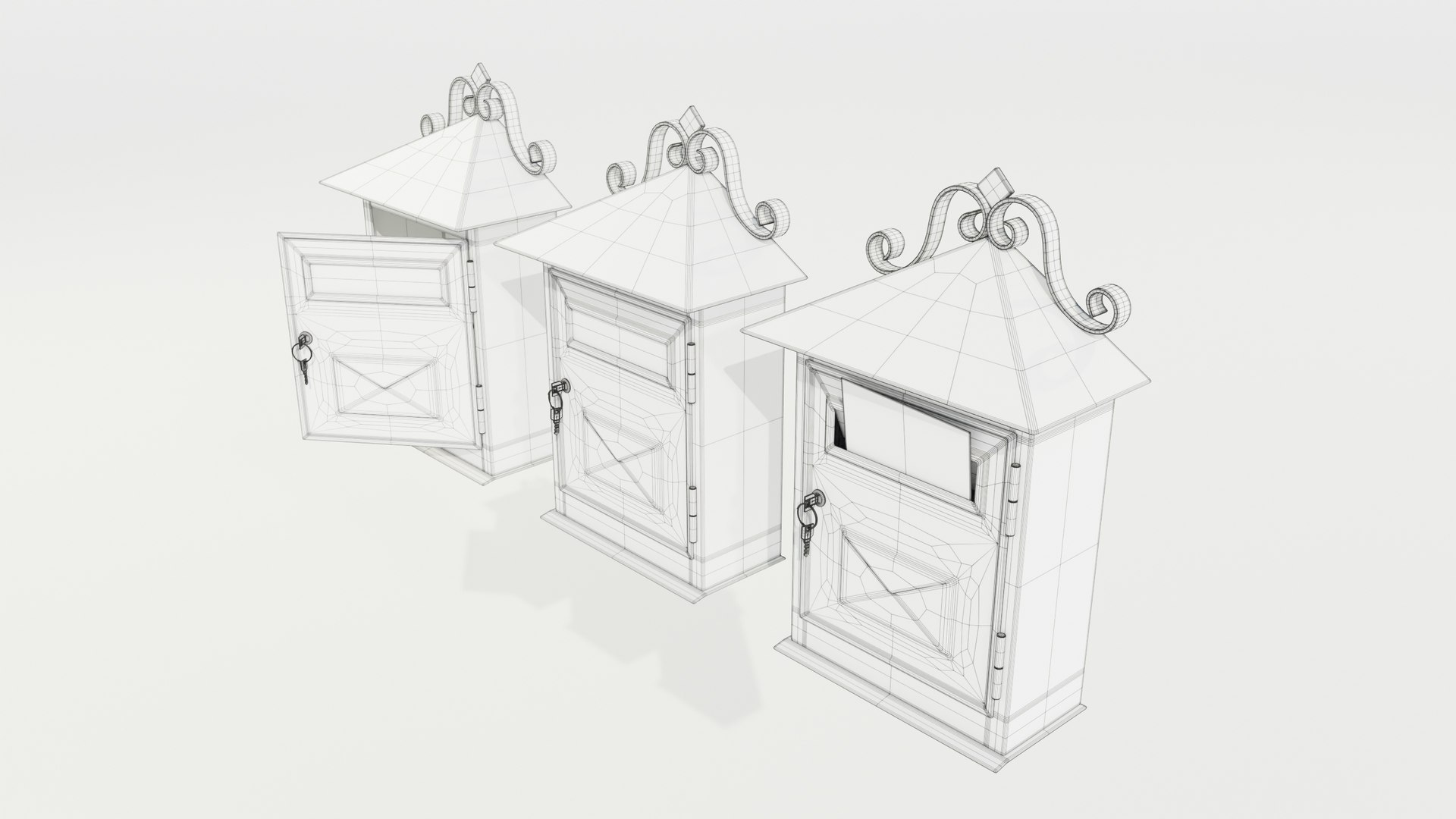 Wall Mounted Wrought Iron Mailbox 3D model - TurboSquid 2182882