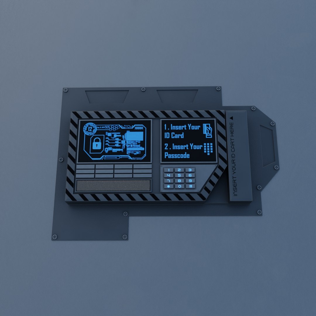 Sci-Fi Control Keypad And Control Keycard Panel Model - TurboSquid 2120858