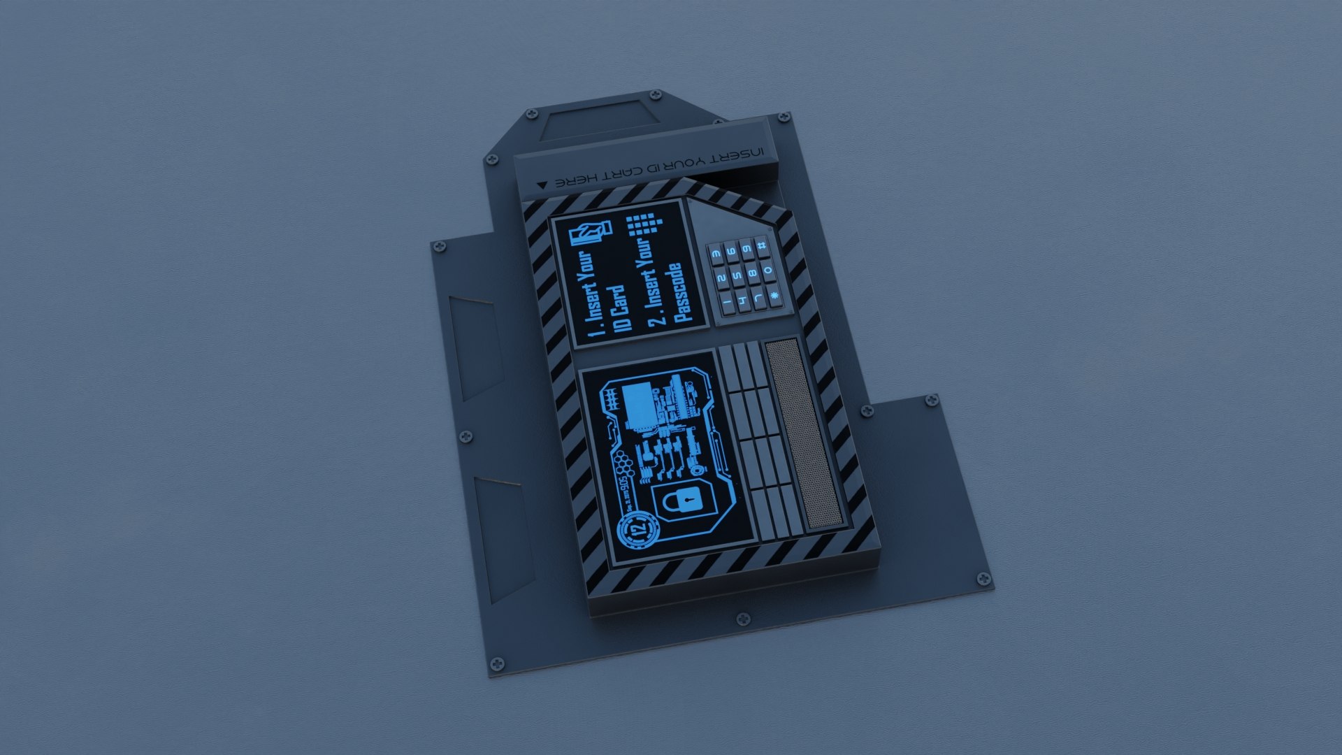 Sci-Fi Control Keypad And Control Keycard Panel Model - TurboSquid 2120858