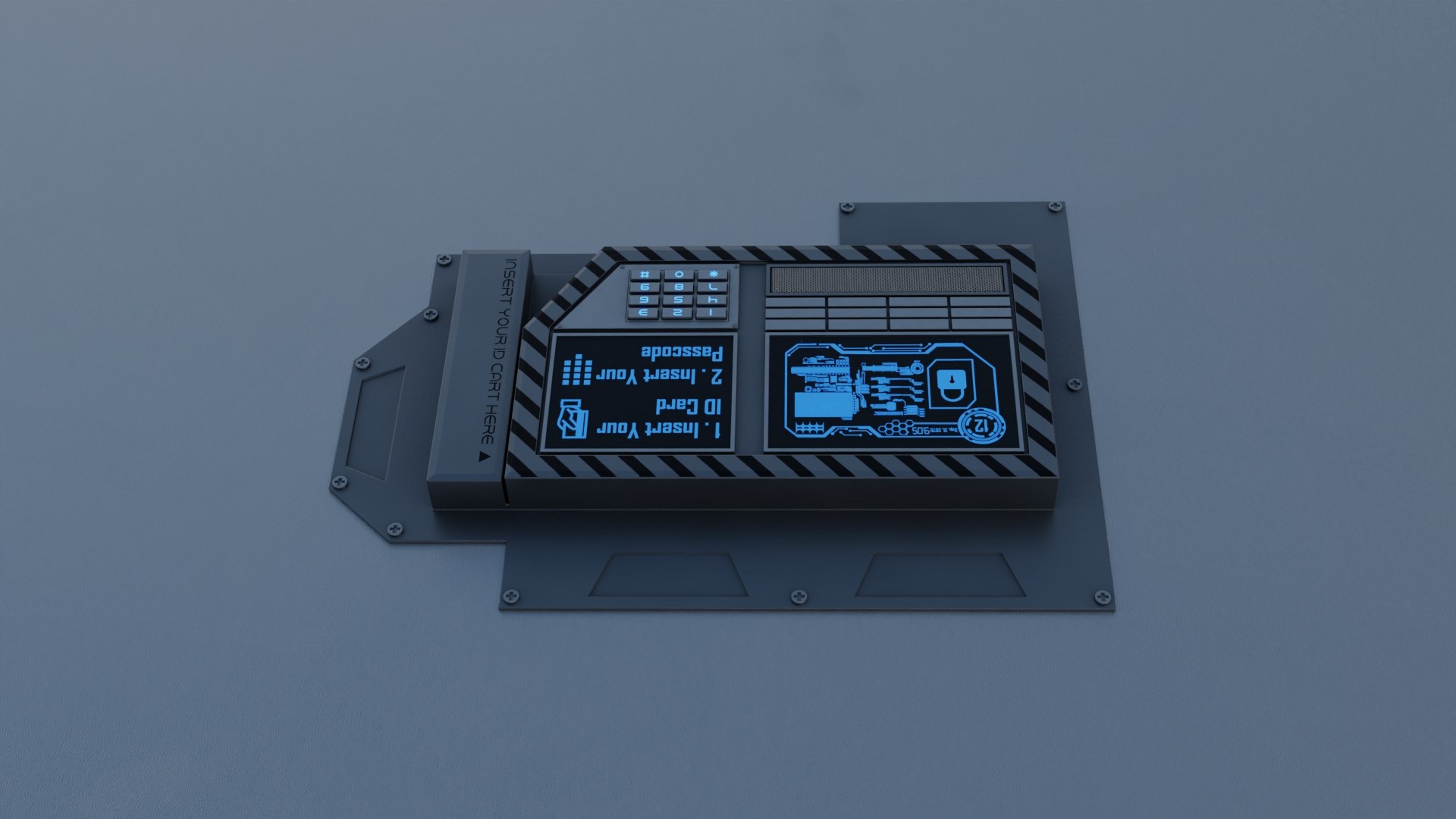 Sci-Fi Control Keypad And Control Keycard Panel Model - TurboSquid 2120858