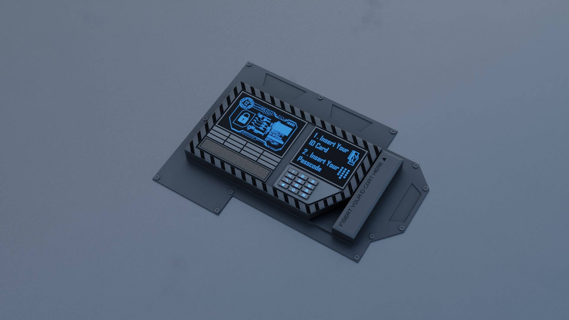 Sci-Fi Control Keypad And Control Keycard Panel Model - TurboSquid 2120858