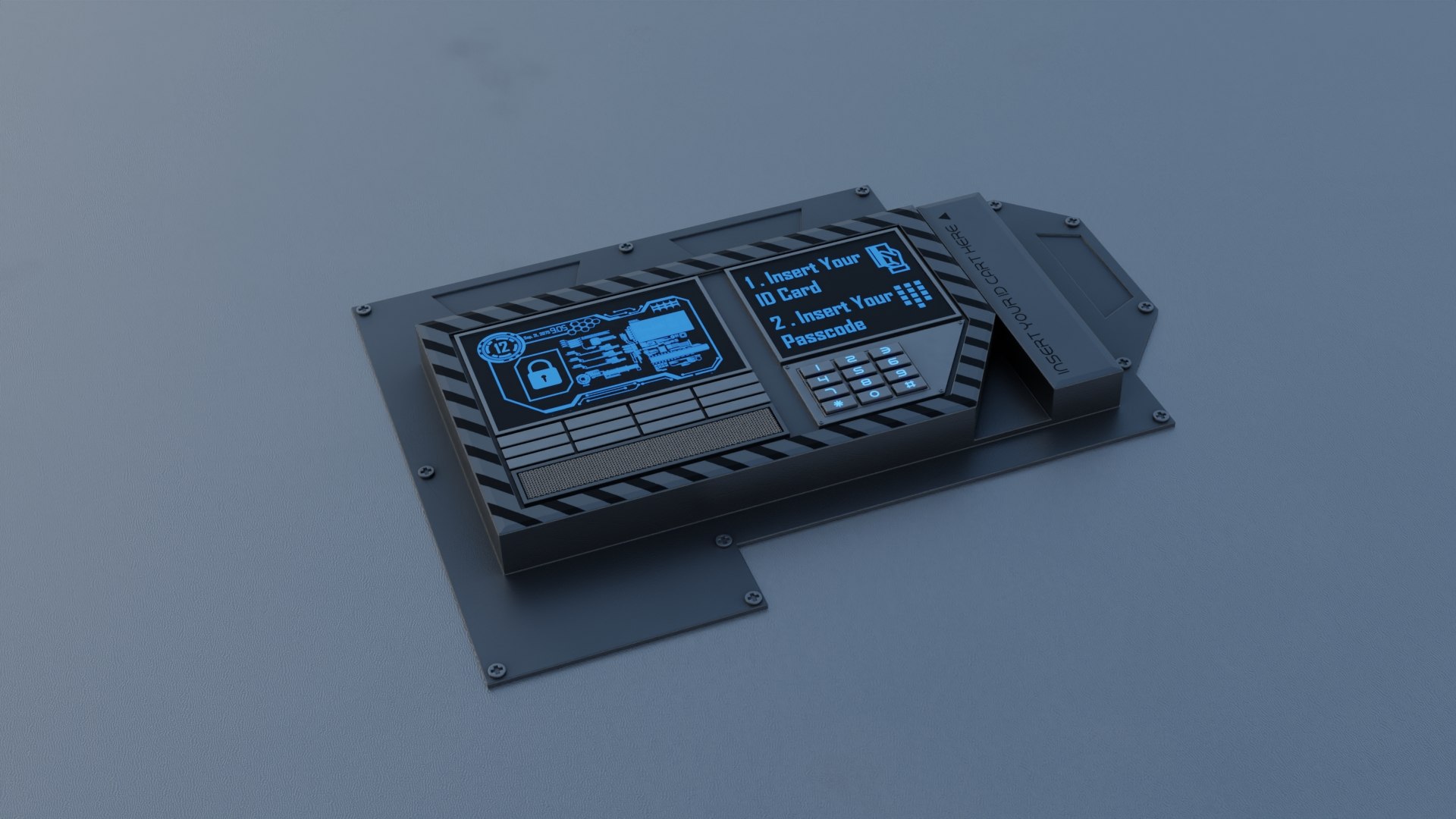 Sci-Fi Control Keypad And Control Keycard Panel Model - TurboSquid 2120858