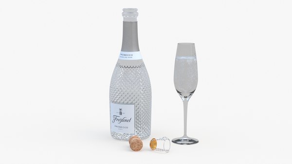 フレシネ プロセッコ スパークリングワインとグラス3Dモデル - TurboSquid 2297129