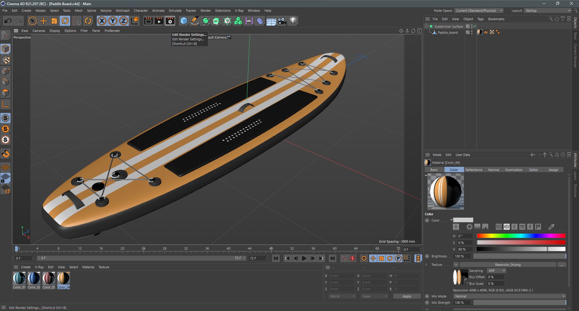 Paddle Board 02 Model - TurboSquid 2115808