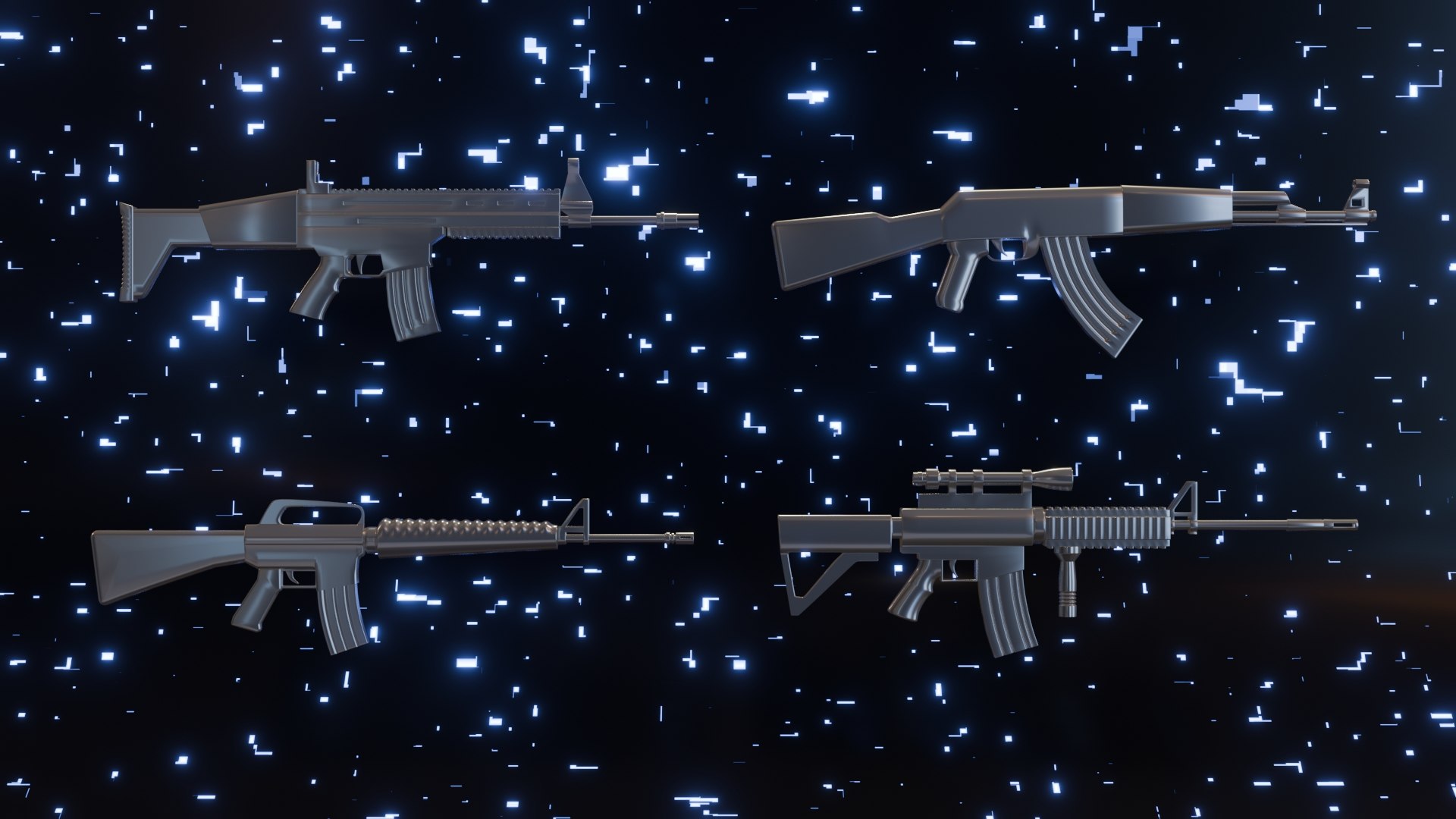 Simple Rifle Guns Collection 3D - TurboSquid 2275208