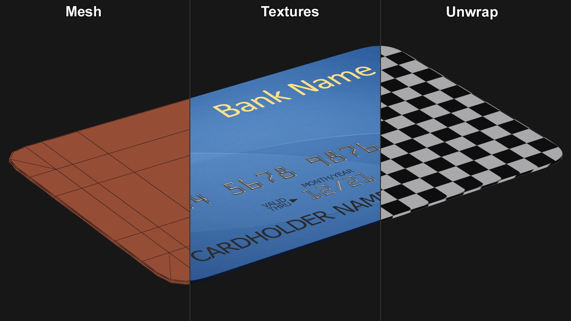 3D Credit Card Mockup Model - TurboSquid 2045394
