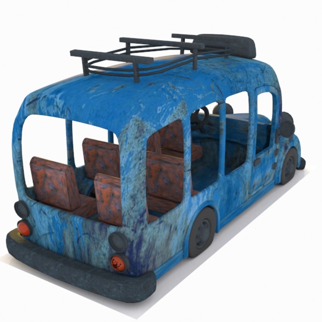 Wrecked Minibus Bus 3D Model - TurboSquid 1514880