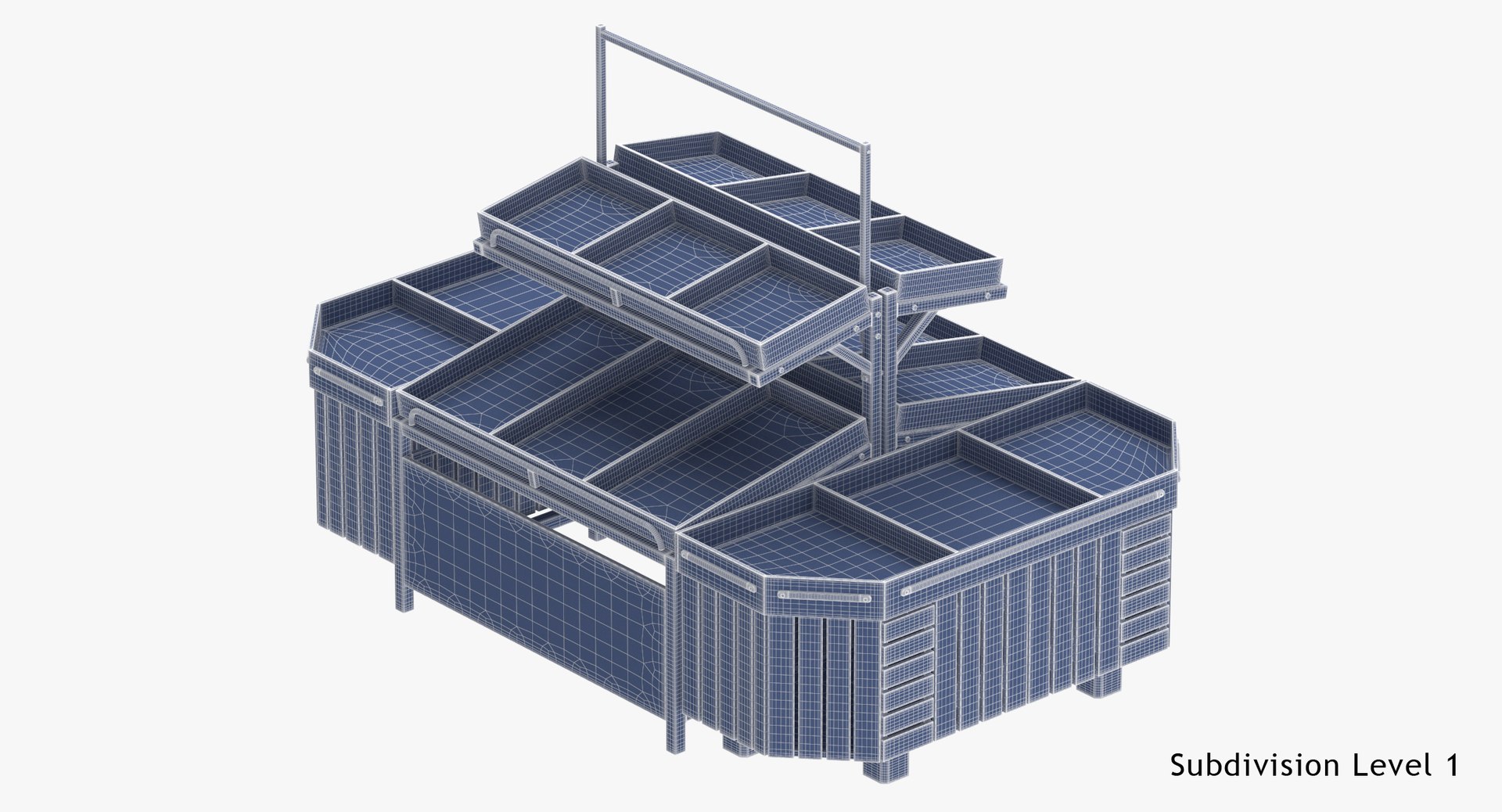 Wooden Fruit Veggies Display 3D Model - TurboSquid 1546722