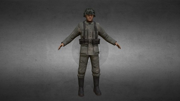 modelo 3d Soldado nazi de la Segunda Guerra Mundial, Panzergrenadier ...