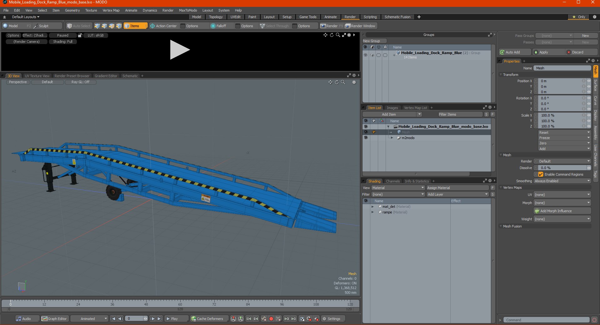 3D Mobile Loading Dock Ramp Blue - TurboSquid 1723636