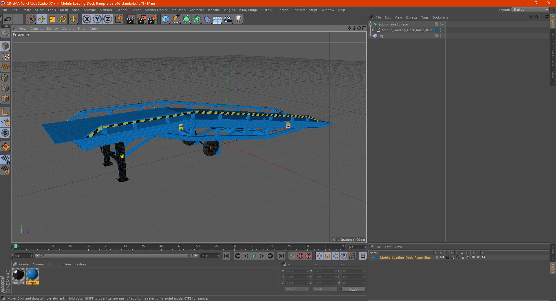 3D Mobile Loading Dock Ramp Blue - TurboSquid 1723636