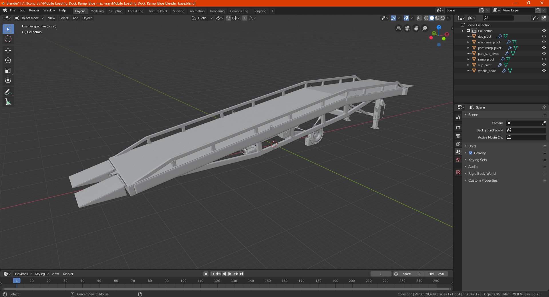 3D Mobile Loading Dock Ramp Blue - TurboSquid 1723636