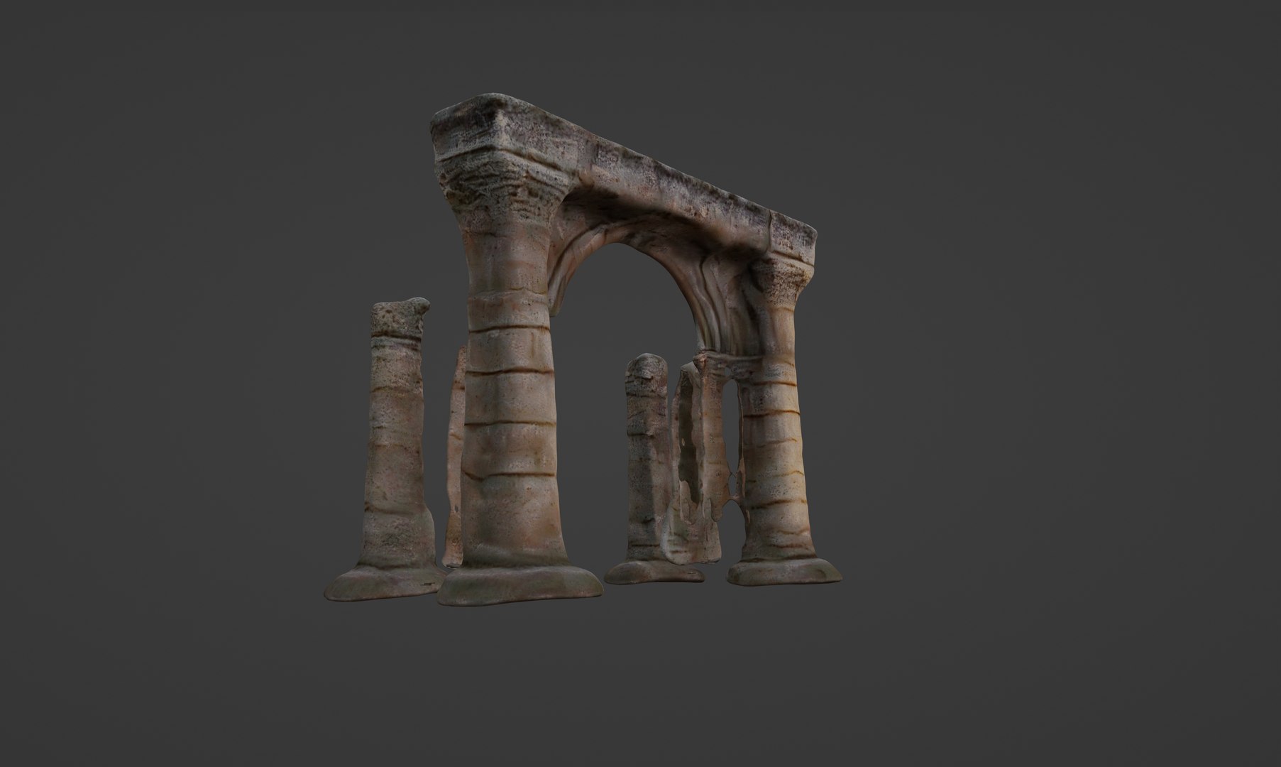 3D Archaic Pillars Ancient Ruins - TurboSquid 2175495