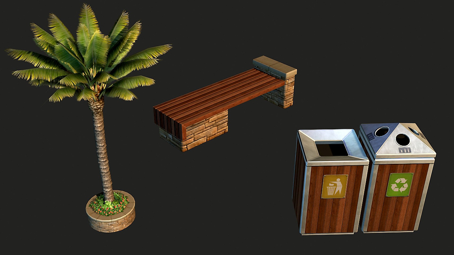 3D model street elements palm tree - TurboSquid 1225465