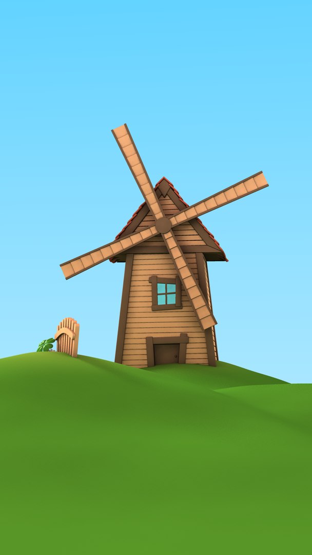 3d Cartoon Windmill