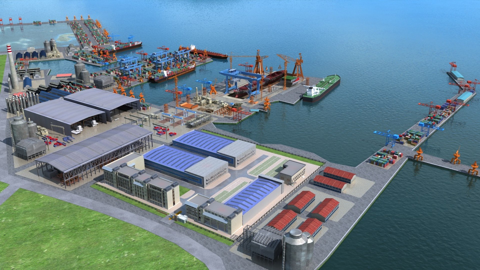Shipyard harbor 3D - TurboSquid 1553990