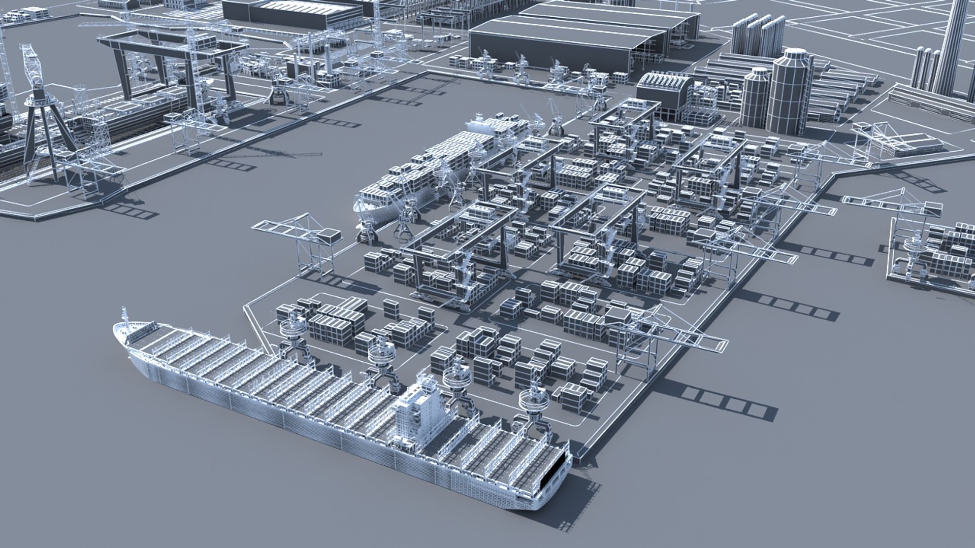 Shipyard Harbor 3D - TurboSquid 1553990