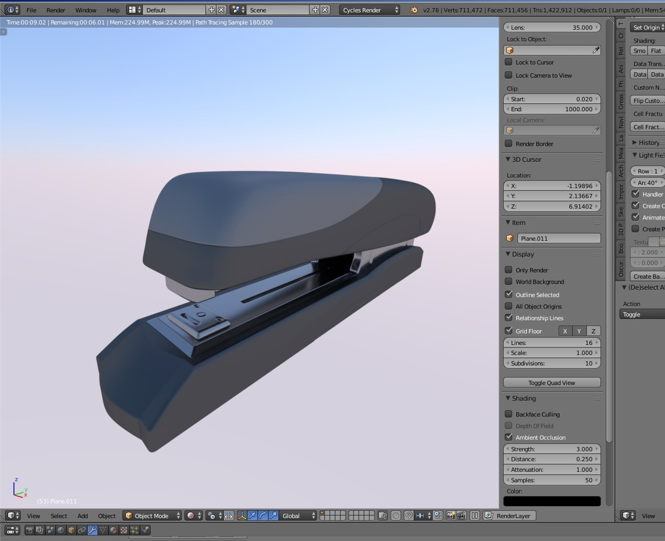 3d highpoly stapler