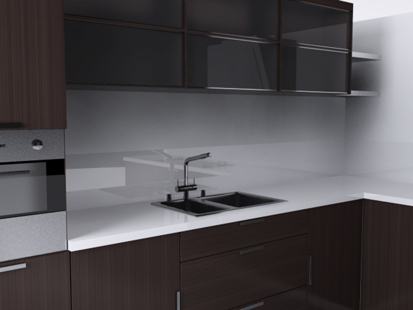Kitchen Units Corner 3d Model