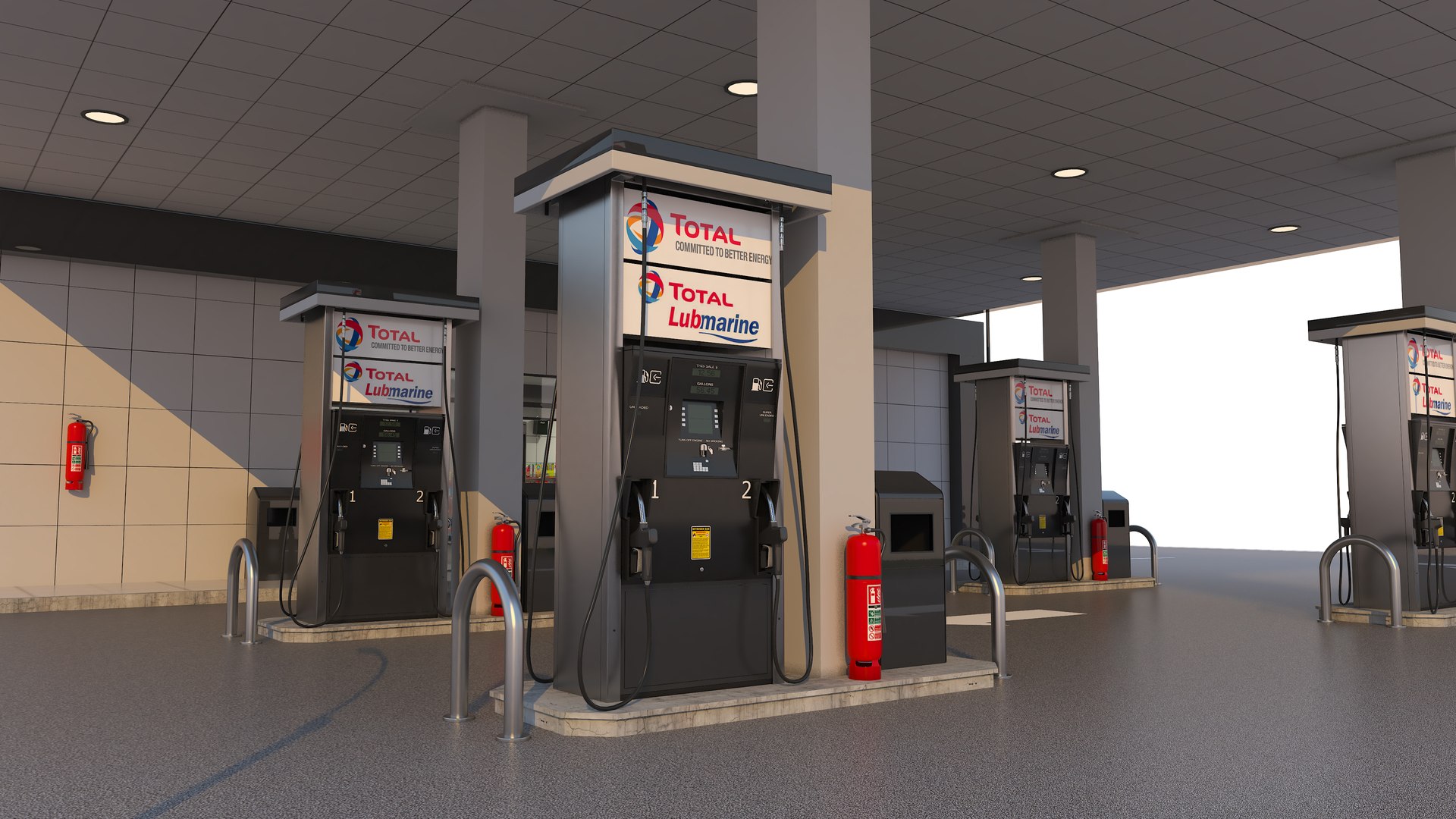 3D Total Gasoline Station High Detail - TurboSquid 2271240