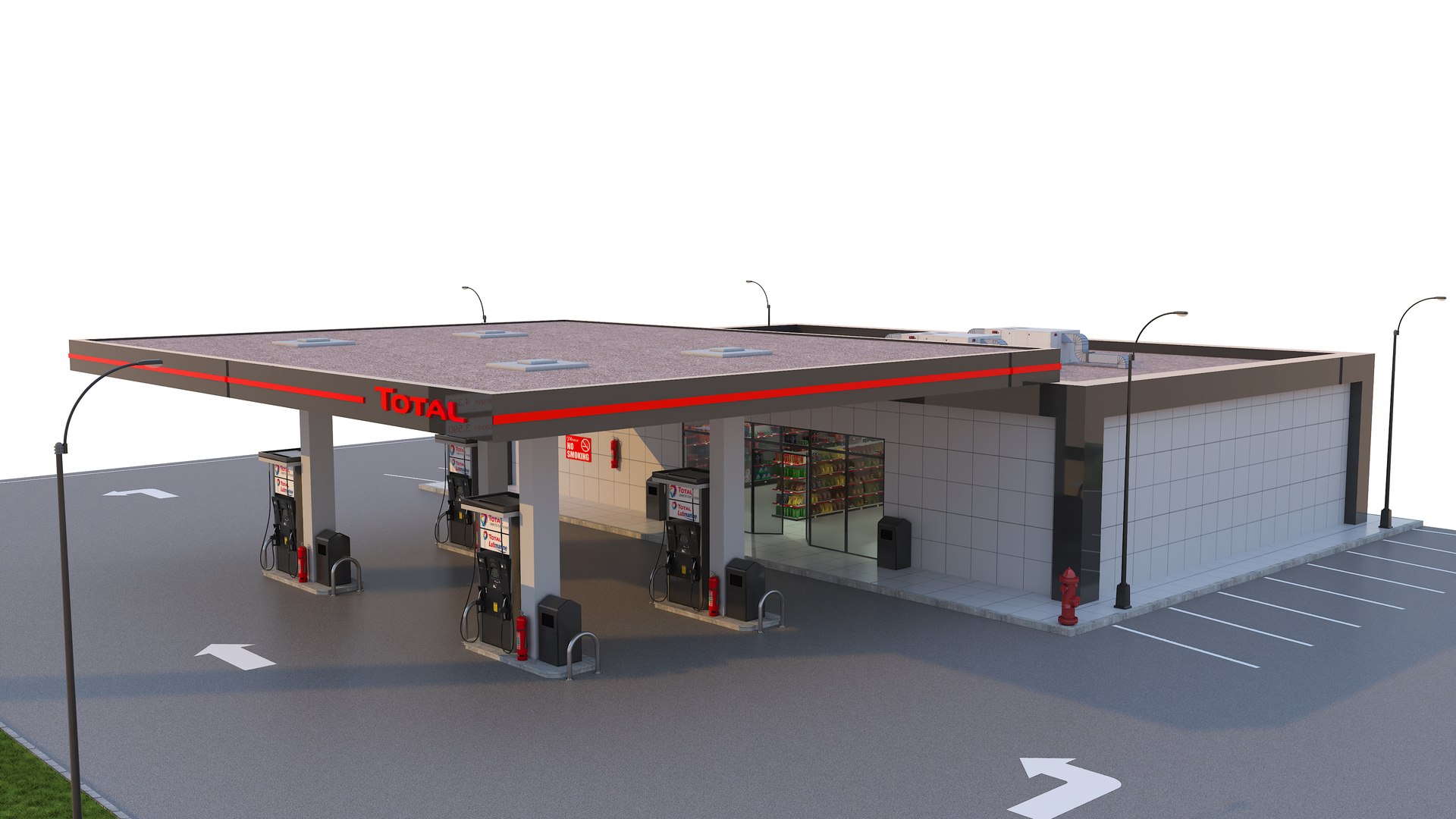 3D Total Gasoline Station High Detail - TurboSquid 2271240