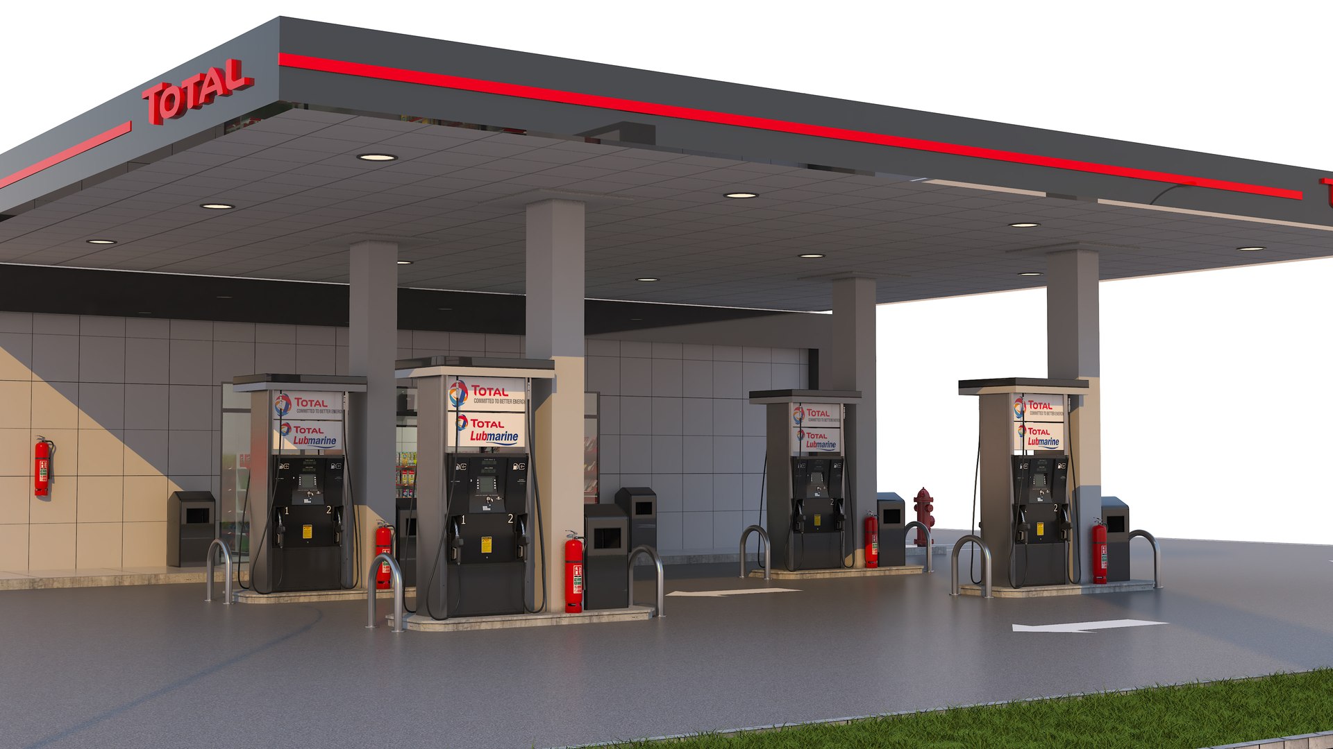 3D Total Gasoline Station High Detail - TurboSquid 2271240