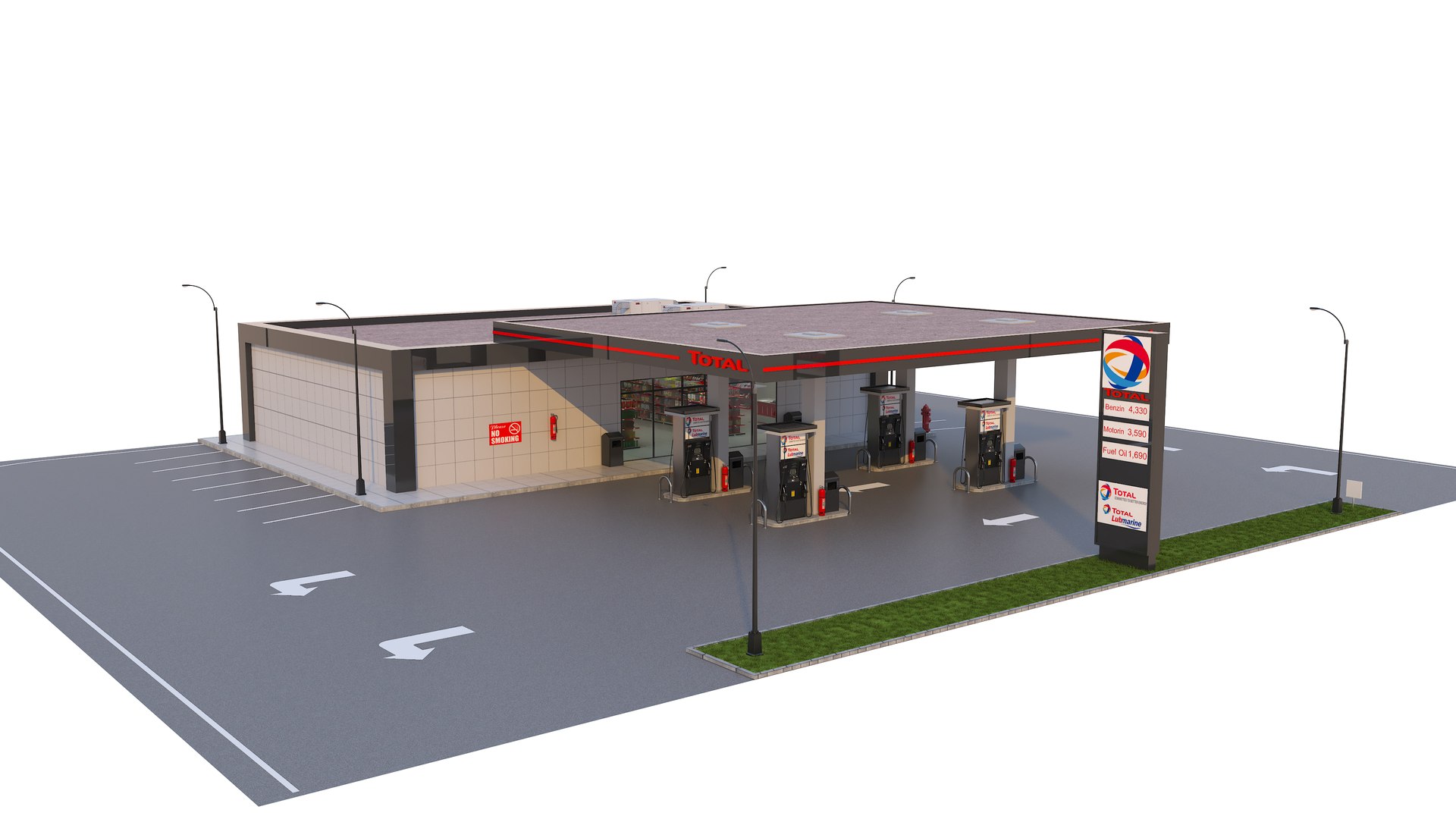 3D Total Gasoline Station High Detail - TurboSquid 2271240