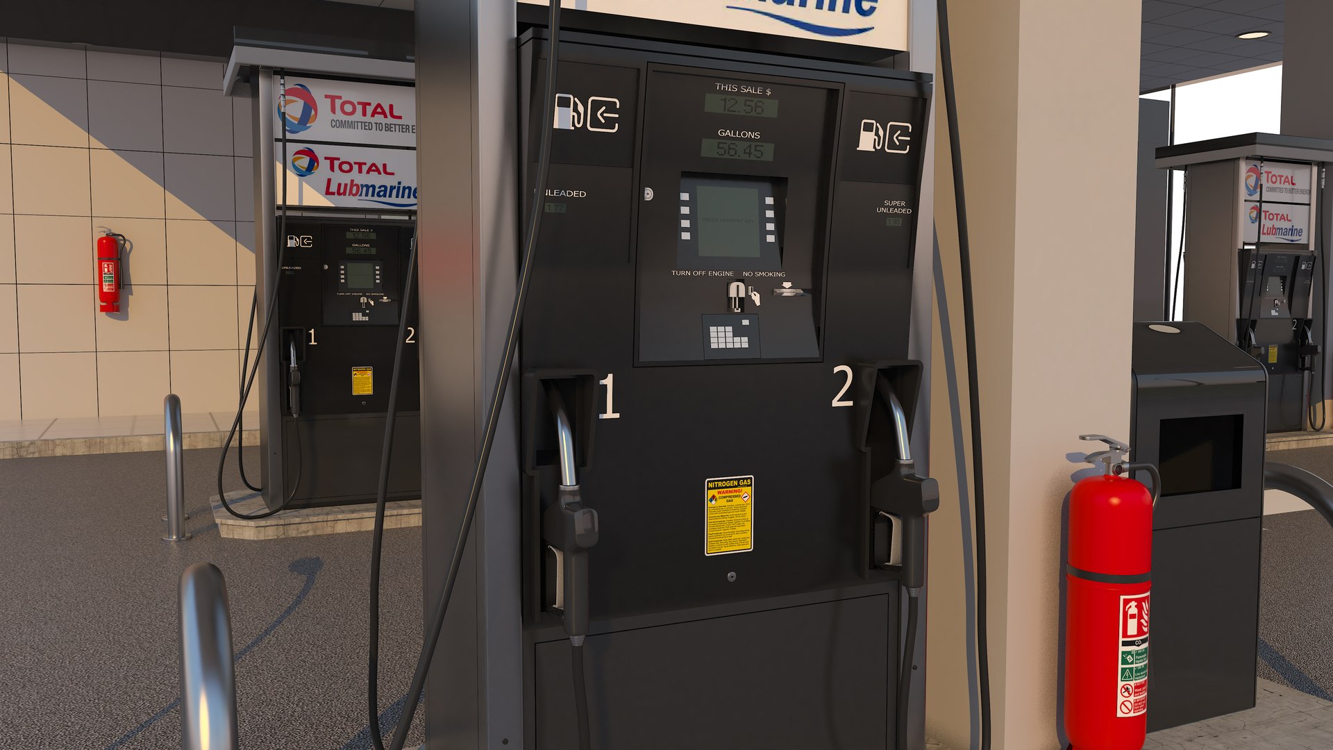 3D Total Gasoline Station High Detail - TurboSquid 2271240