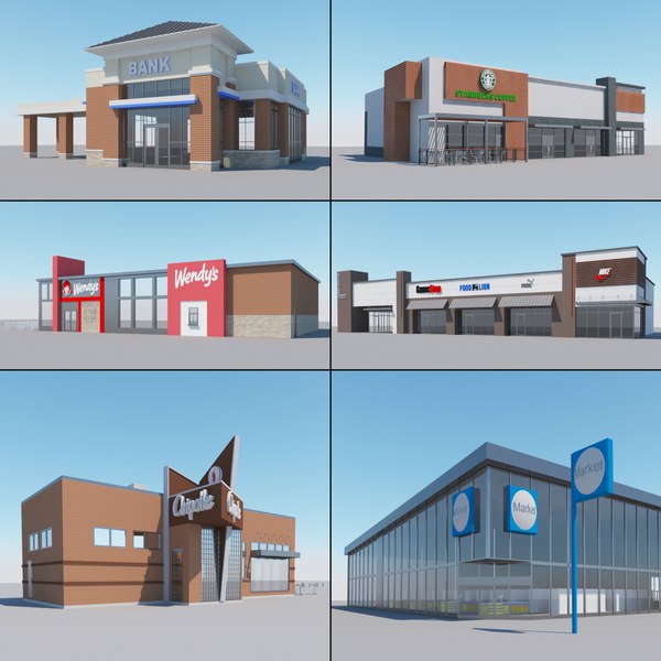 fast food restaurant 3d model